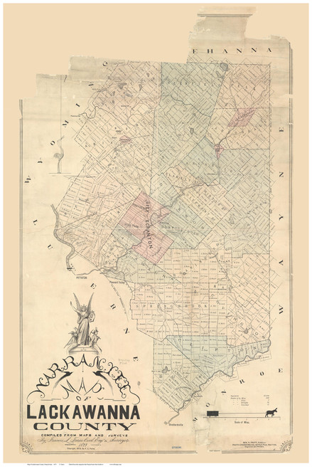 Lackawanna County Pennsylvania 1879 - Old Map Reprint - OLD MAPS