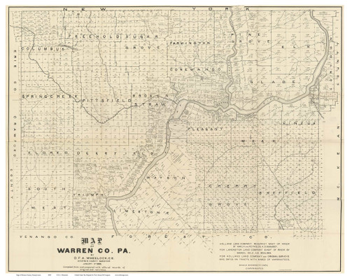 Warren County Pennsylvania 1889 - Old Map Reprint - OLD MAPS