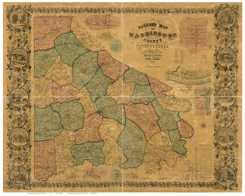 Washington County Pennsylvania 1856 - Old Map Reprint - OLD MAPS