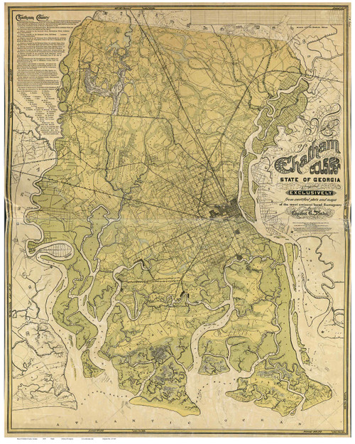 Chatham County 1875 Georgia - Old Map Reprint - OLD MAPS