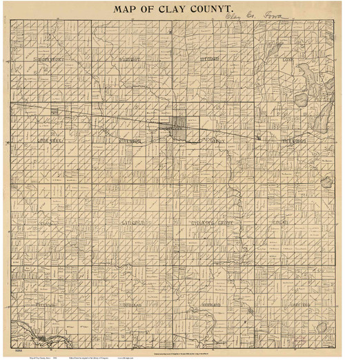 Clay County Iowa 1896 - Old Map Reprint - OLD MAPS