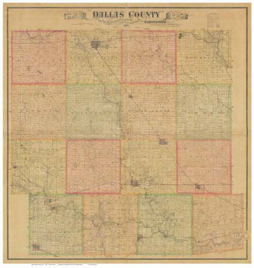 Dallas County Iowa 1883 - Old Map Reprint - OLD MAPS
