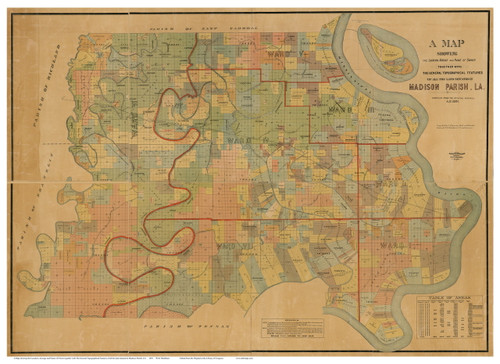 Madison Parish Louisiana 1891 - Old Map Reprint - OLD MAPS