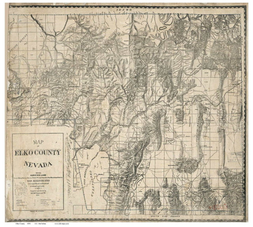 Elko County Nevada 1894 - Old Map Reprint - OLD MAPS
