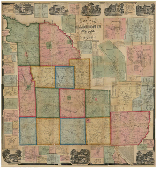 Madison County New York 1859 - Old Map Reprint - OLD MAPS