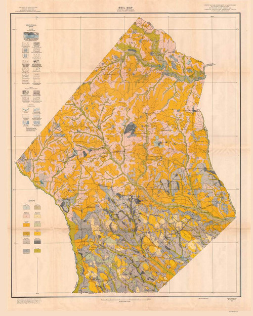 Hoke County Soils Map, 1918 North Carolina - Old Map Reprint - OLD MAPS