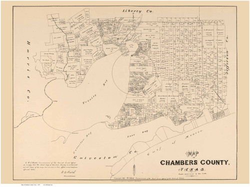 Chambers County Texas 1879 - Old Map Reprint - OLD MAPS
