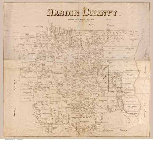 Hardin County Texas 1898 - Old Map Reprint - OLD MAPS