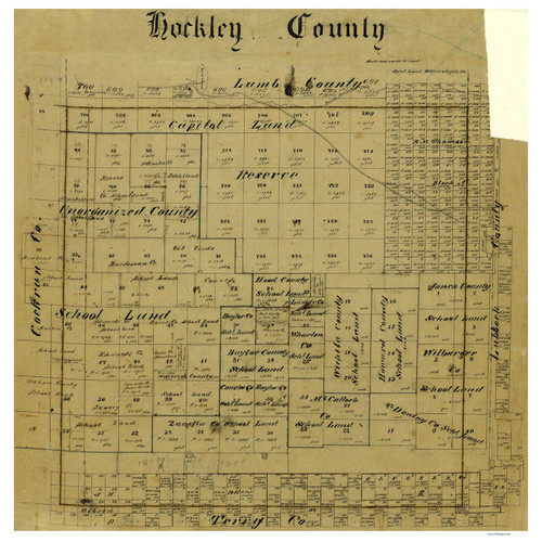 Hockley County Texas 1884 - Old Map Reprint - OLD MAPS