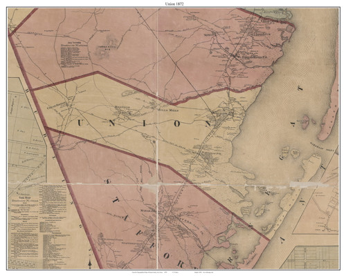 Union, New Jersey 1872 Old Town Map Custom Print - Ocean Co. - OLD MAPS