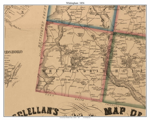 Whitingham, Vermont 1856 Old Town Map Custom Print - Windham Co. - OLD MAPS