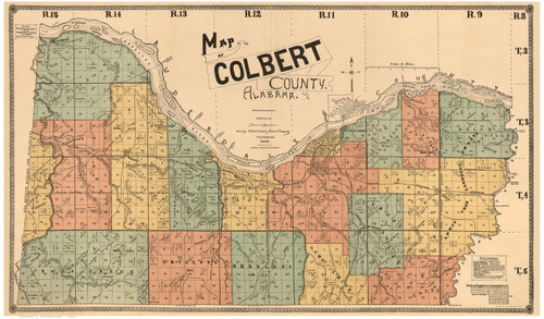 Colbert County Alabama 1896 - Old Map Reprint - OLD MAPS