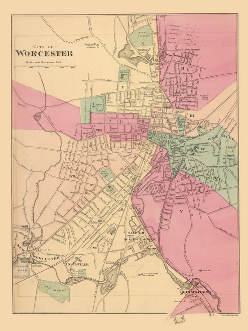 Worcester Plate 078, 1871 - Old Map Reprint - 1871 Atlas of ...