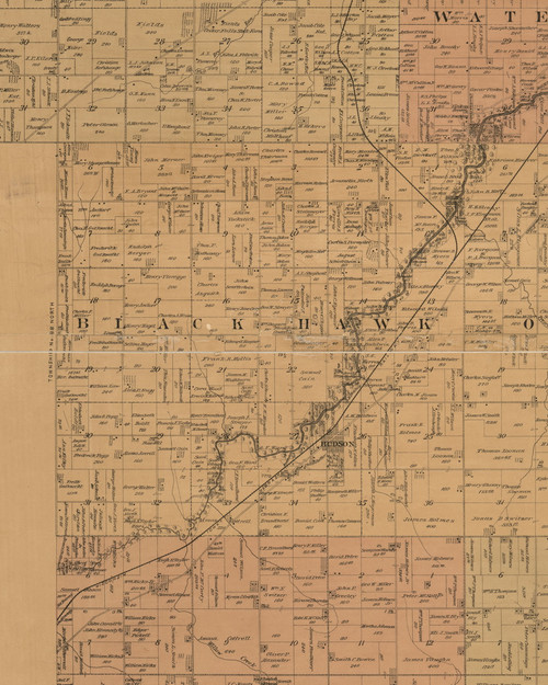 Black Hawk, Iowa 1887 Old Town Map Custom Print - Black Hawk Co. - OLD MAPS