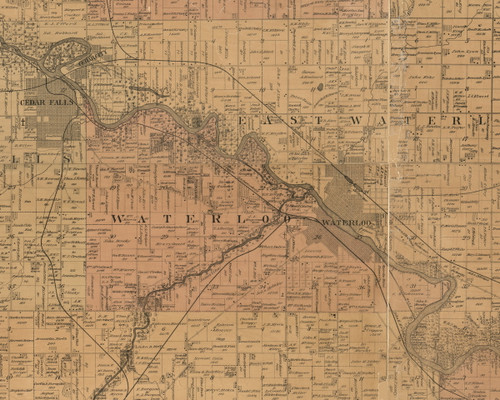 Waterloo, Iowa 1887 Old Town Map Custom Print - Black Hawk Co. - OLD MAPS