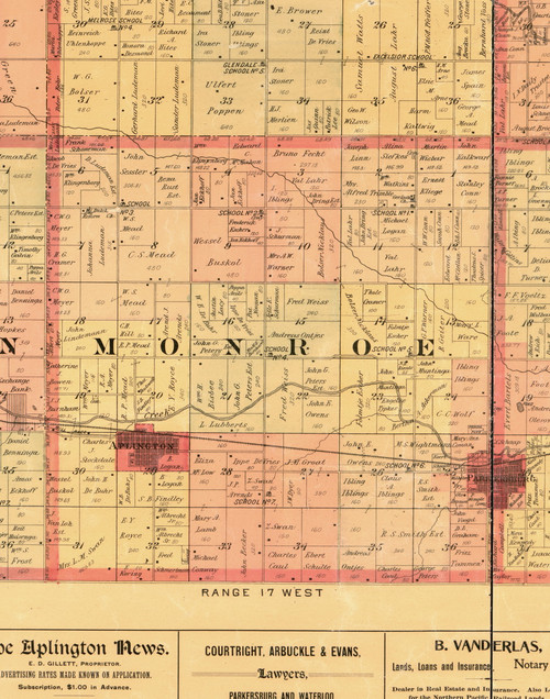 Monroe, Iowa 1897 Old Town Map Custom Print - Butler Co. - OLD MAPS