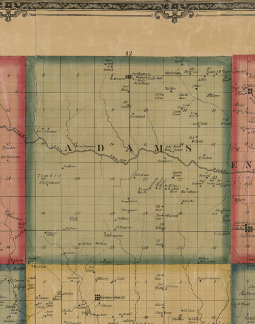 Adams, Iowa 1861 Old Town Map Custom Print - Keokuk Co. - OLD MAPS