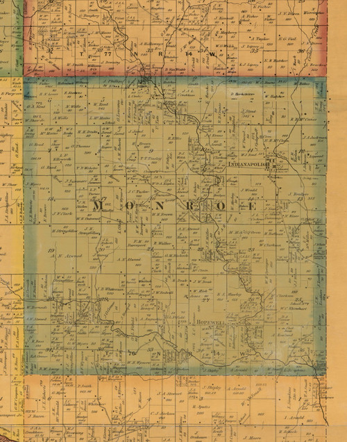 Monroe, Iowa 1871 Old Town Map Custom Print - Mahaska Co. - OLD MAPS