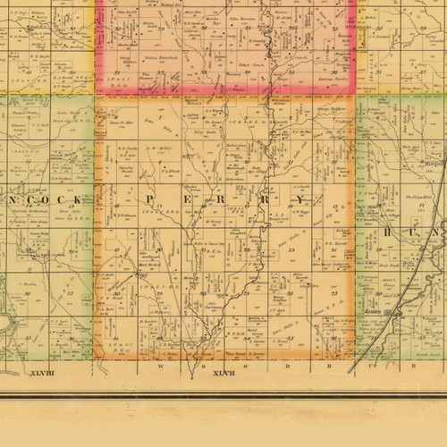 Perry, Iowa 1884 Old Town Map Custom Print - Plymouth Co. - OLD MAPS