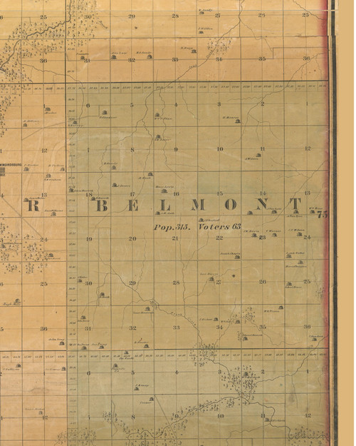 Belmont, Iowa 1859 Old Town Map Custom Print - Warren Co. - OLD MAPS