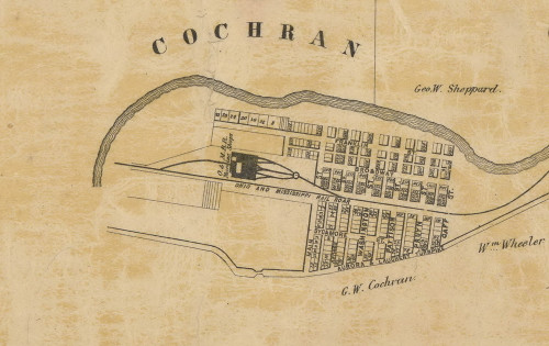 Cochran Village, Centre, Indiana 1860 Old Town Map Custom Print ...