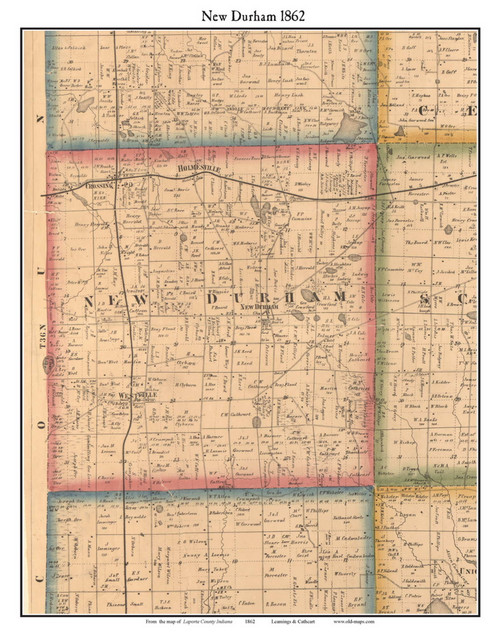 New Durham, Indiana 1862 Old Town Map Custom Print - Laporte Co. - OLD MAPS