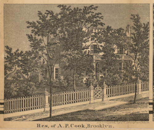 Residence of A.P. Cook, Michigan 1858 Old Town Map Custom Print ...