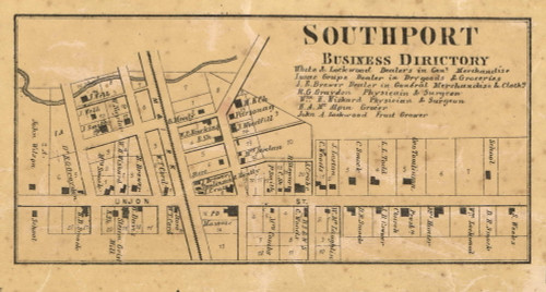 Southport Village, Perry, Indiana 1866 Old Town Map Custom Print ...