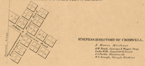 Cromwell Village, Sparta, Indiana 1860 Old Town Map Custom Print ...