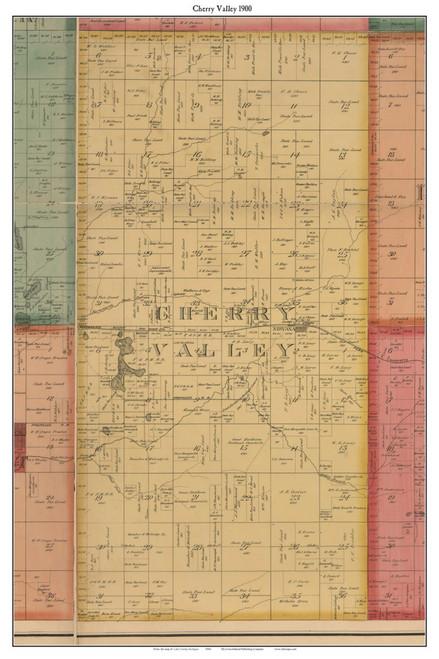 Cherry Valley, Michigan 1900 Old Town Map Custom Print - Lake Co. - OLD ...