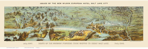 Morman Pioneers, Utah 1846-1847 Bird's Eye View - Wilson Hotel - OLD MAPS