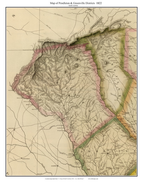 Pendleton & Greenville Districts, 1822 South Carolina - Wilson - Old ...