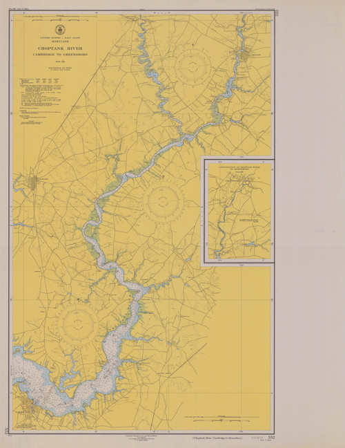 Choptank River Cambridge to Greensboro 1949 - Old Map Nautical Chart AC ...