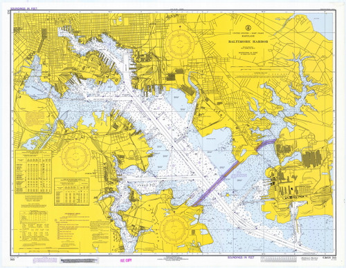 Baltimore Harbor 1973 - Old Map Nautical Chart AC Harbors 545 ...