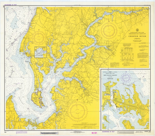 Chester River 1973 - Old Map Nautical Chart AC Harbors 548 - Chesapeake ...
