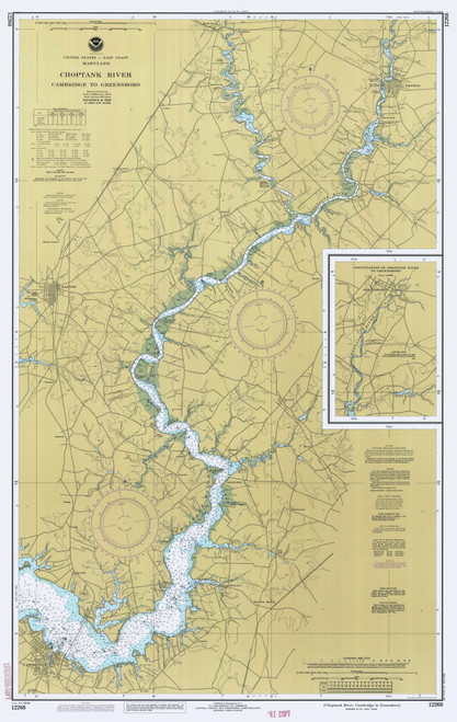 Choptank River Cambridge to Greensboro 1982 - Old Map Nautical Chart AC ...