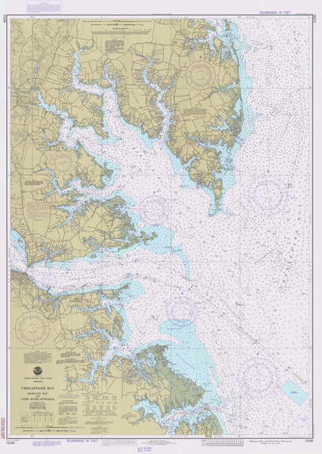 York River - Yorktown Entrance 1984 - Old Map Nautical Chart AC Harbors ...