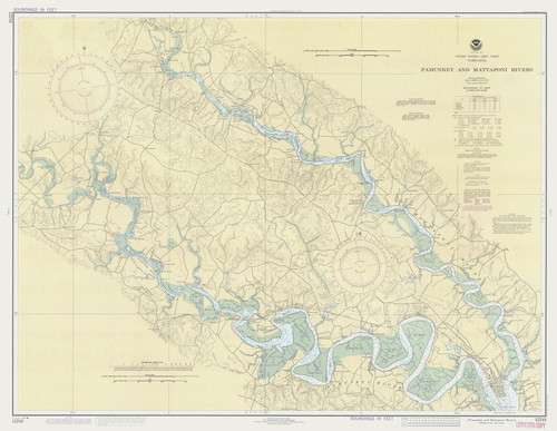 Pamunkey and Mattaponi Rivers 1984 - Old Map Nautical Chart AC Harbors ...