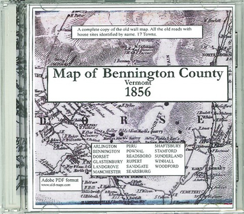 Map of Bennington County, Vermont, 1856, CDROM Old Map - OLD MAPS