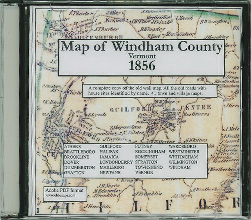 McClellan's Map of Windham County, Vermont, 1856, CDROM Old Map - OLD MAPS