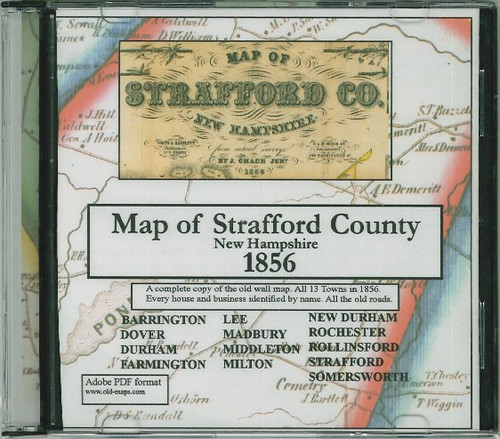 Map of Strafford County, New Hampshire, 1856, CDROM Old Map - OLD MAPS