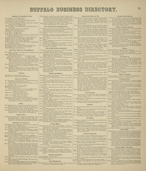Buffalo Business Directory Page 1, New York 1866 - Old Town Map Reprint ...