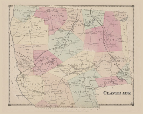 Claverack, New York 1873 - Old Town Map Reprint - Columbia Co. Atlas ...