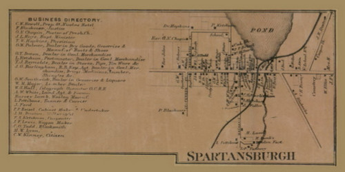 Spartansburgh - Sparta, Pennsylvania 1865 Old Town Map Custom Print ...