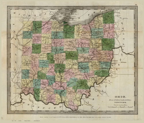 Ohio State 1831 Burr - Old State Map Reprint - OLD MAPS