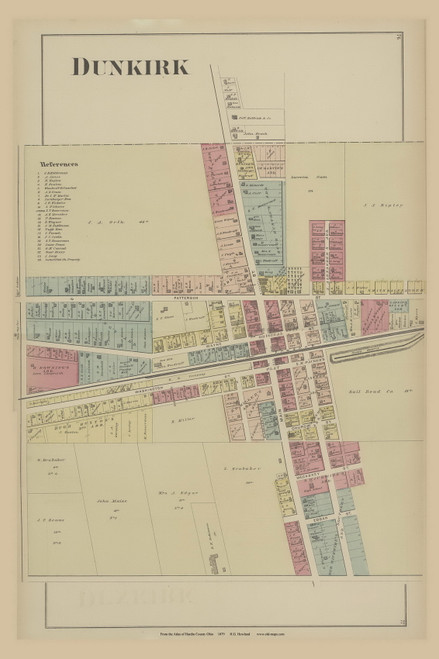 Dunkirk Ohio 1879 Old Town Map Custom Reprint - Hardin Co. Atlas 79 ...