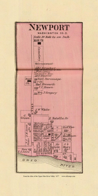 Newport, Ohio, 1877 - Upper Ohio River and Valley Atlas - Old Map ...