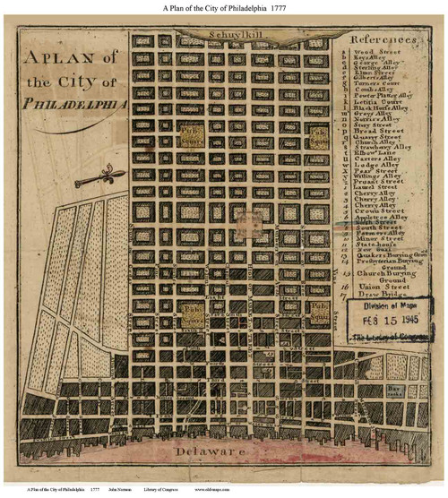 Philadelphia 1777 - Norman - Old Map Reprint PA Cities - OLD MAPS