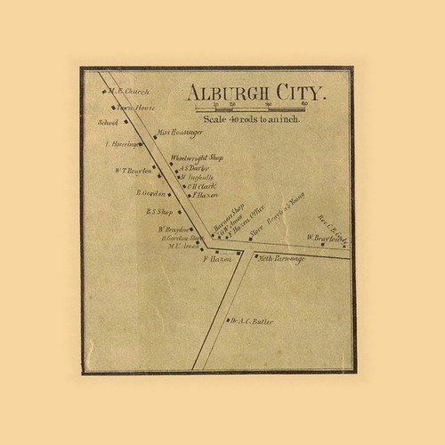 Alburgh City, Vermont 1857 Old Town Map Custom Print - Grand Isle Co ...