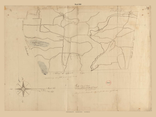 Heath, Massachusetts 1830 Old Town Map Reprint - Roads Place Names ...